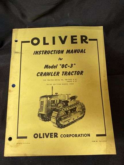 Oliver Instruction Manual for Model ‘OC-3’ Crawler Tractor - Metzger ...
