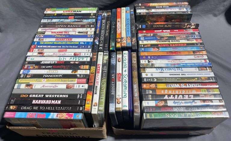 Over 50 Mixed-Genre DVDs with Cases (some empty cases) - Metzger ...