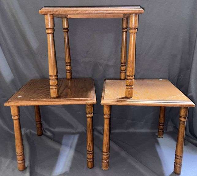 Three Side Tables with Turned Legs - Metzger Property Services, LLC