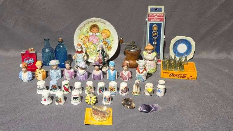 Thimbles, 8 Avon Little Women 1982-1984, Miniature Coca-Cola Bottles ...