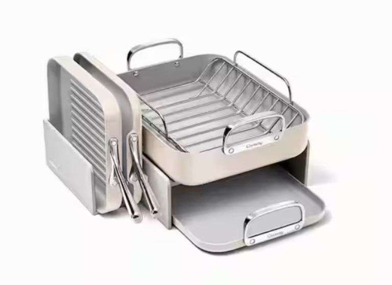 CARAWAY HOME Square Cookware 5 Piece Ceramic Nonstick Cookware Set in ...