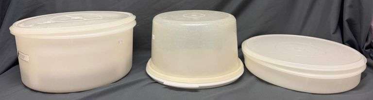 3 Tupperware Containers with Lids, Various Sizes - Metzger Property ...