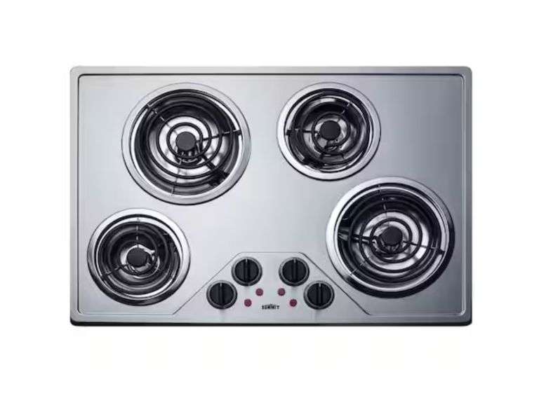 Summit Appliance 29.38 in. Coil Top Electric Cooktop in Stainless Steel ...