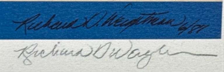 Framed Lithograph of Historical Train Scene With Artist Signatures ...