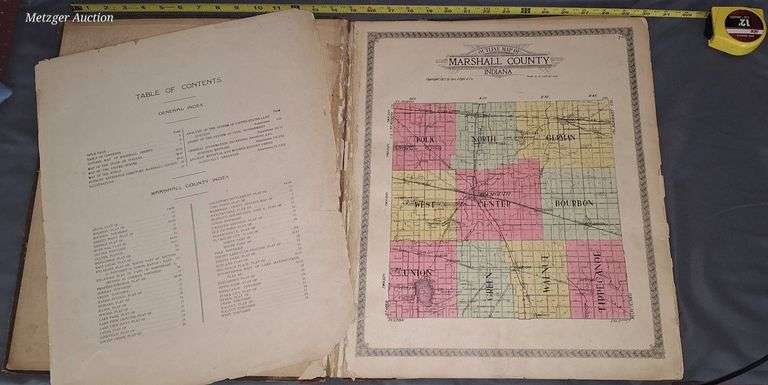 1922 Standard Atlas of Marshall County, Indiana by Geo. A. Ogle & Co ...