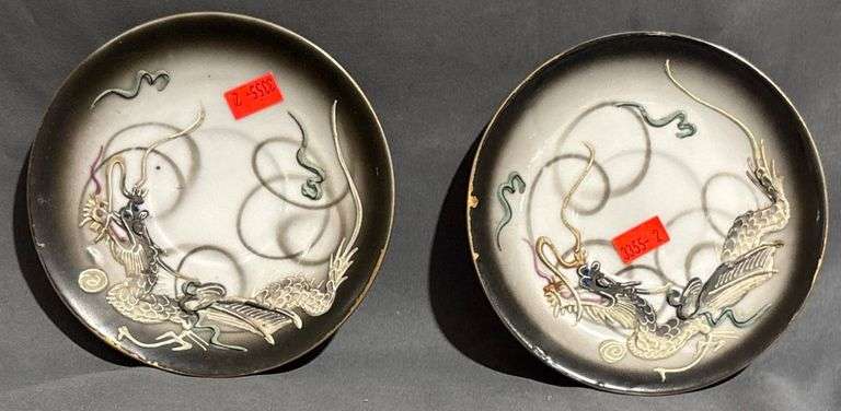 Plates with Raised Dragon Designs, Made in Japan, 5.5-Inch Diameter ...