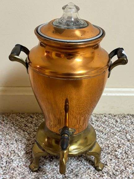 Universal Copper and Brass Samovar with Glass Lid, 12” Tall - Metzger ...