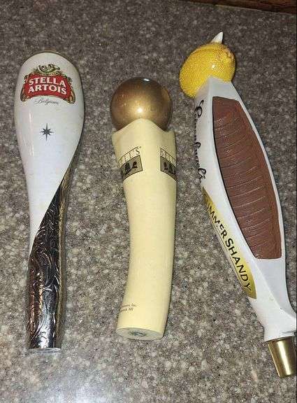 Three Beer Tap Handles Featuring Stella Artois, Bell’s, and Leinenkugel ...