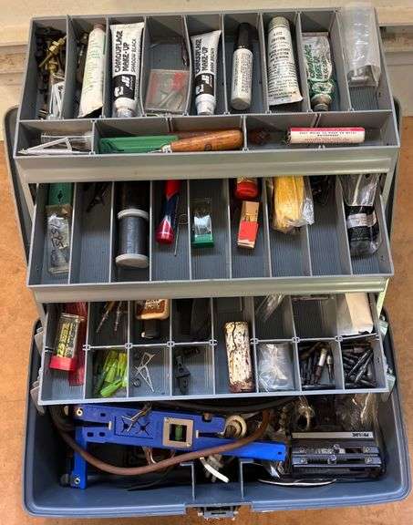 Archery Supplies in Multi-Tiered Storage Box - Metzger Property ...