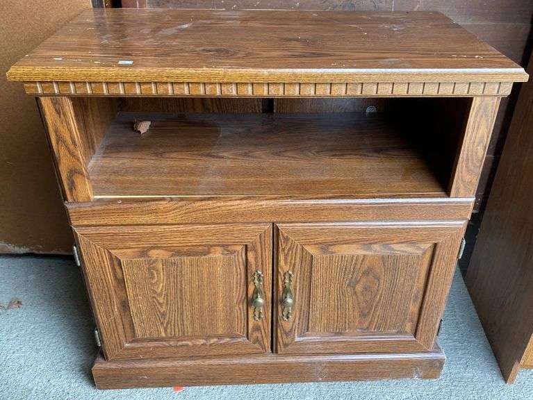 Pressboard Cabinet with Open Shelf and Double Doors - Metzger Property ...