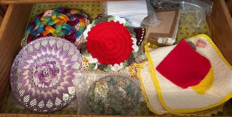 Crocheted and Embroidered Textiles With Miscellaneous Craft Items ...