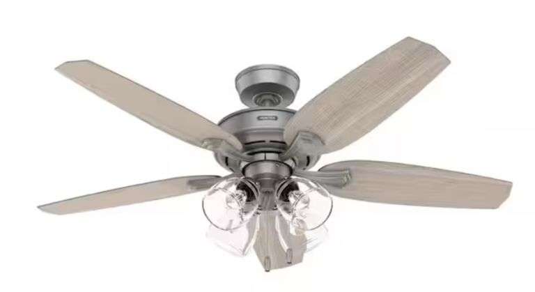 Hunter Channing 52 in. Hunter Express Indoor Matte Silver Ceiling Fan ...