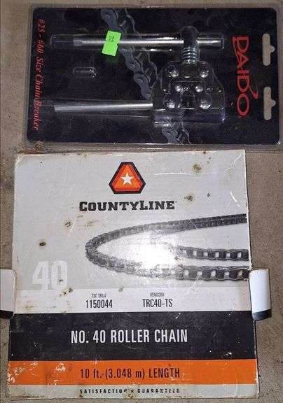 Roller Chain and Chain Breaker Set Including #40 Roller Chain and #25 ...