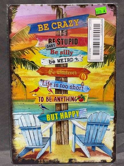 Two Metal Beach-Themed Signs with Inspirational Text - Metzger Property ...