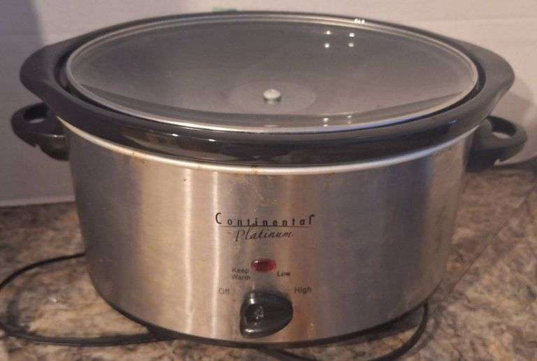 Continental platinum Crock-Pot Slow Cooker with Glass Lid and Dial ...