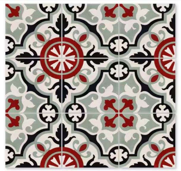 3- Villa Lagoon Tile Vienna Bloom Multicolor/Matte 8 in. x 8 in. Cement ...