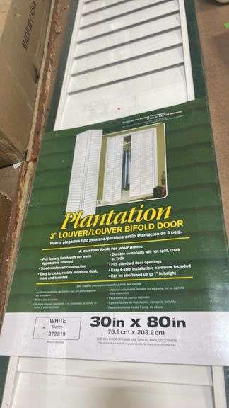 Home Fashion Technologies 30 in. x 80 in. 3 in. Louver/Louver White PVC ...