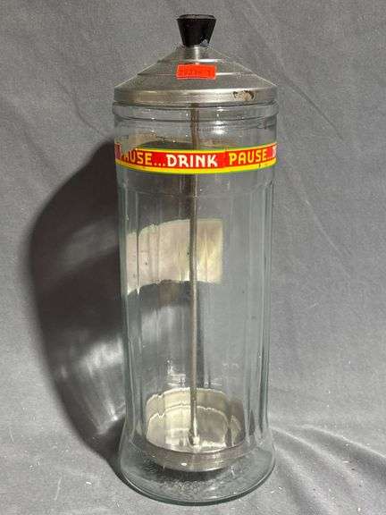 Coca-Cola Glass Mixer Jar with Metal Lid, 11.5” Tall - Metzger Property ...