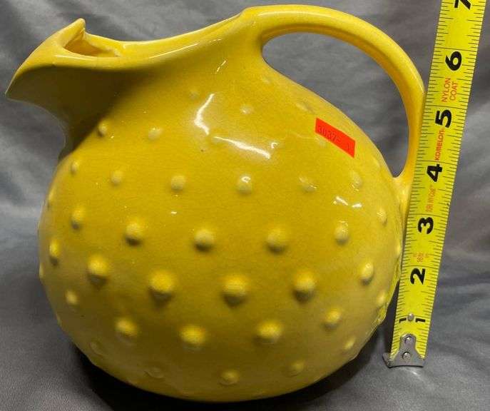 Yellow Pitcher with Textured Dot Design - Metzger Property Services, LLC