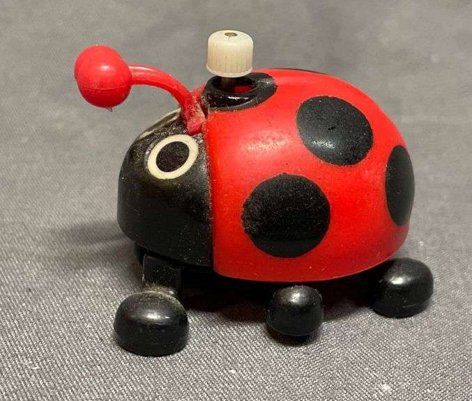 Tomy Japan Plastic Wind-Up Ladybug Toy with Black and Red Design ...