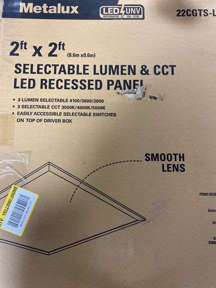 Metalux 2 ft. x 2 ft. Selectable Lumens 4100/3600/2600, Integrated LED ...