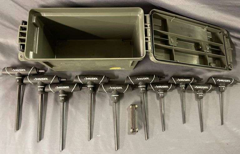 Husky T-Handle Hex Key Set with Plano Storage Case and Eklind Fold-Up ...