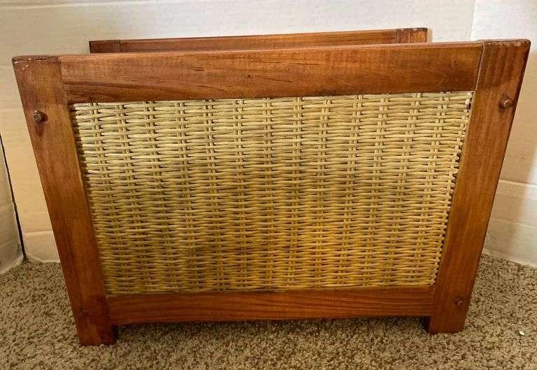 Basketweave Paneled Storage Box with Wood Frame, 16x9x12 - Metzger ...