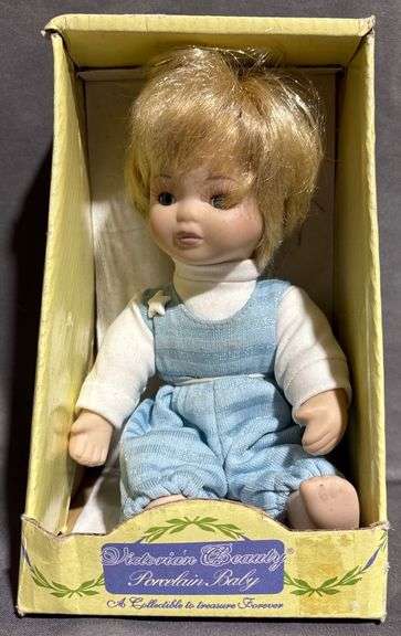 Victorian Beauty Porcelain Baby Doll in Original Box - Metzger Property ...