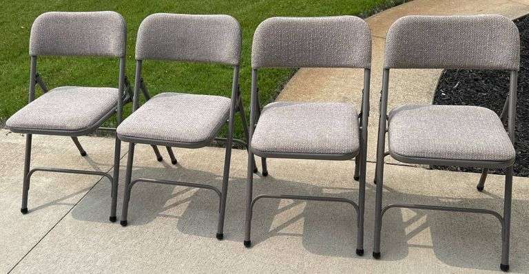 Four Samsonite Folding Chairs with Padded Seats and Backs - Metzger ...