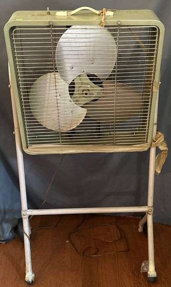 Metal Box Fan on Wheeled Adjustable Stand - Metzger Property Services, LLC