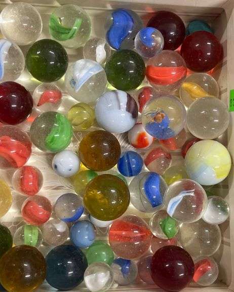 Glass Marbles in Various Colors and Patterns - Metzger Property ...