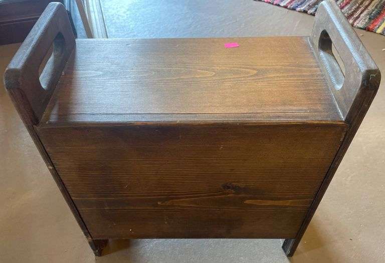 Two-Tier Solid Wood Side Table with Integrated Handles - Metzger ...