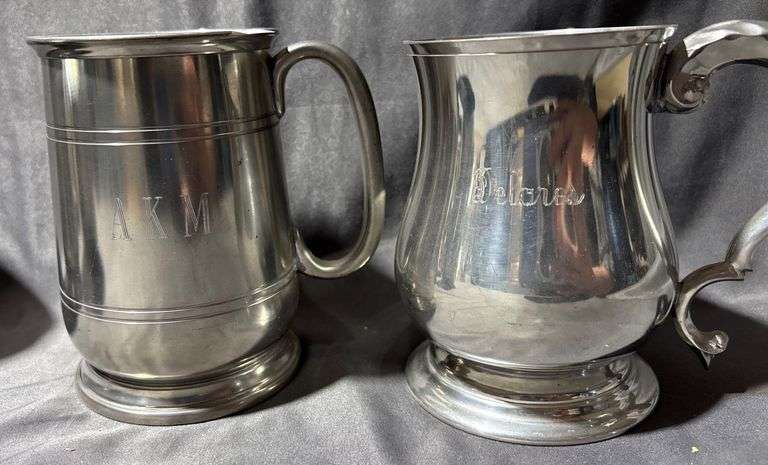 Four English Pewter Tankards, Made in England - Metzger Property ...