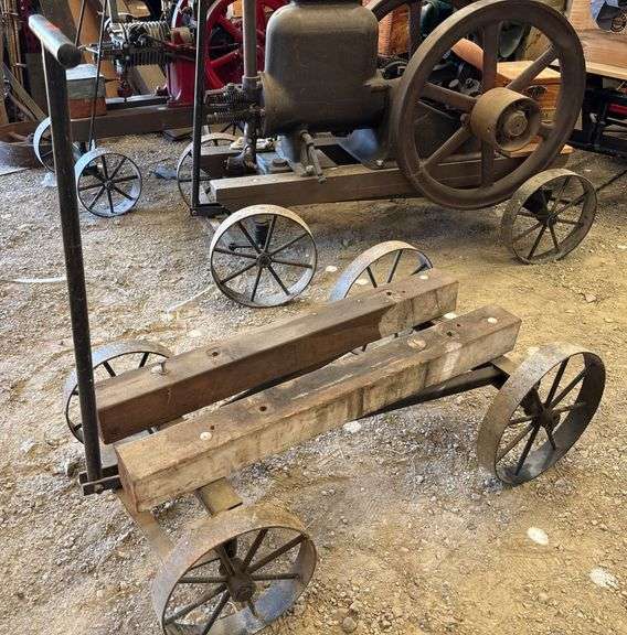 Steel and Metal Frame Engine Cart with Four Spoked Wheels - Metzger ...