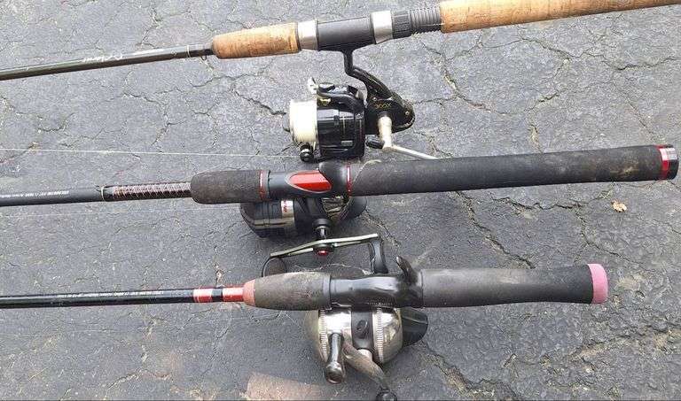 Shimano 8.5, Shakespeare Lady Fish 5.5, and Ugly Stik 6.5 Fishing Rods ...
