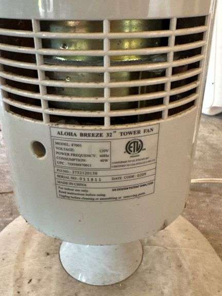 Aloha Breeze 33-Inch Tower Fan with Control Panel - Metzger Property ...