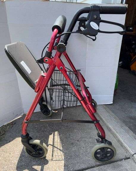 Red Featherlight Demi Walker with Padded Backrest and Basket - Metzger ...