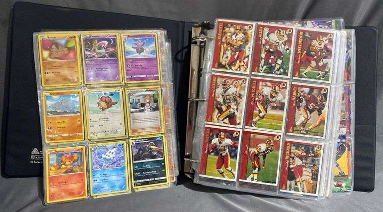 Binder with Trading Cards Including Pokemon and Sports Cards - Metzger ...