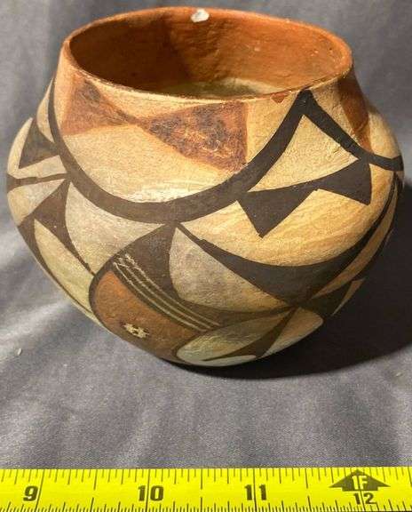 Handcrafted Polychrome Pottery Jar with Geometric Design, Acoma, New ...