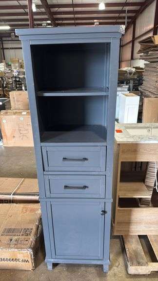 Storage cabinet 19”x65”x15” some damage, top drawer doesn’t open ...