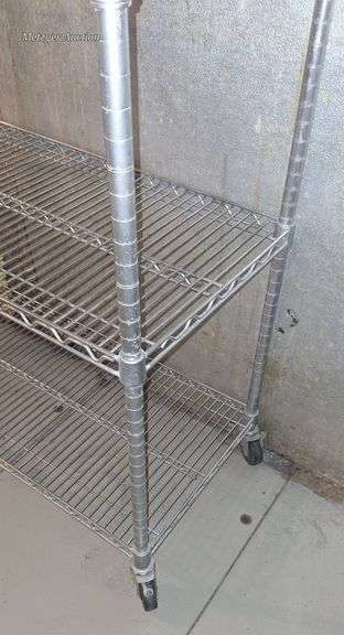 Metal Wire Rack with Six Adjustable Shelves on Casters 48x18x77″ - PICK ...