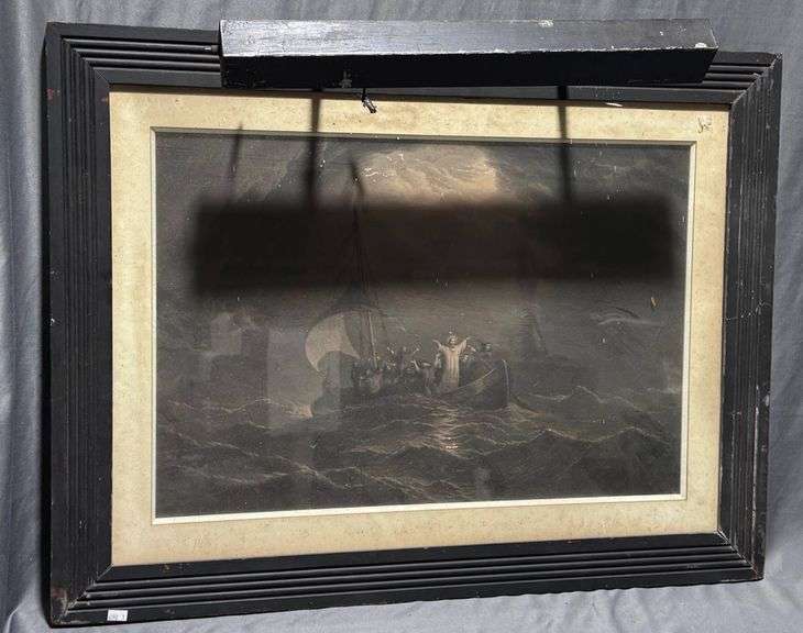 Framed Maritime Artwork with Artistic Picture Framing Label, 33”x25”x1 ...