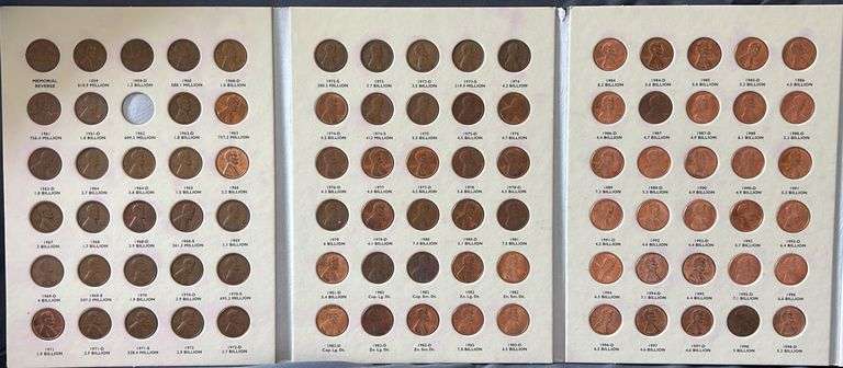 1959-1998 Lincoln Memorial Cent Collection Book (89 Coins) - Metzger ...