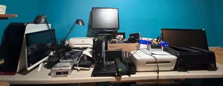 Electronics Lot Including Desktop Computers, Monitors, Printers, and ...
