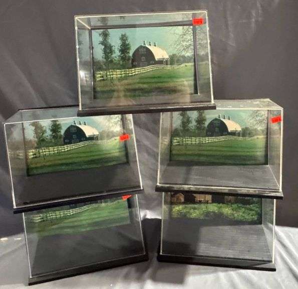 Five Acrylic Display Boxes With Barn Scene Inserts - Metzger Property ...