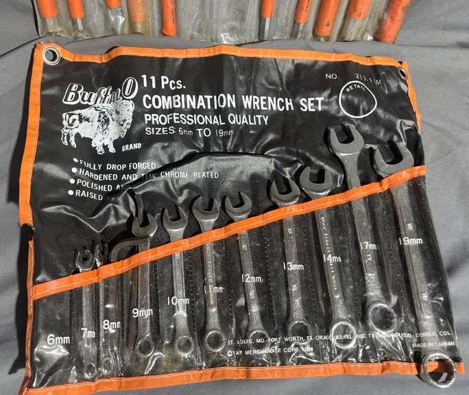 12-Piece Punch and Chisel Set and 11-Piece Combination Wrench Set ...