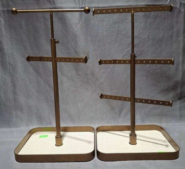2 – Metal Jewelry Display Stands With Tiers and Rectangular Bases ...