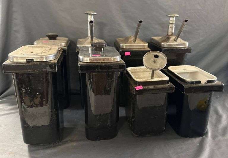 Hall USA Black Metal Containers with Pump and Lid Components - Metzger ...