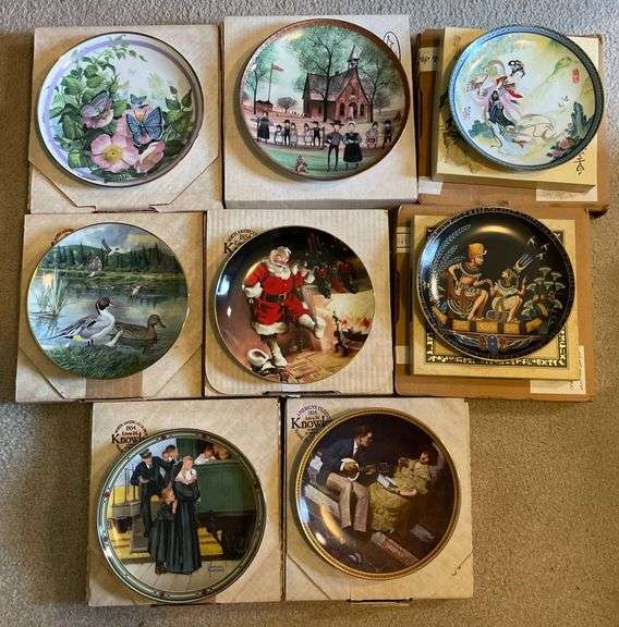 Nine Decorative Collector Plates, Various Themes and Artists - Metzger ...