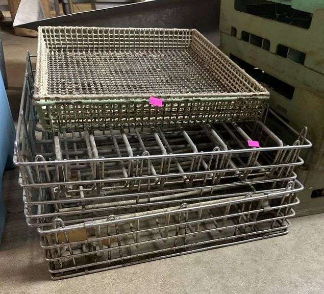 Three Metal Storage Crates Including Mesh and Wire Designs - Metzger ...